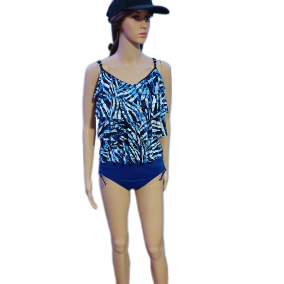 American Beach | Swim | Newamerican Beach Slimshaper Blue Tankini 2 Pc ...